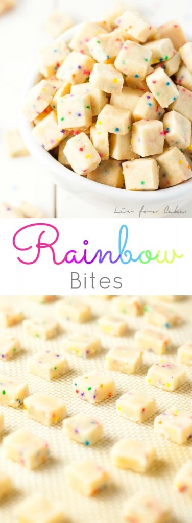 Rainbow Shortbread Bites - Liv for Cake