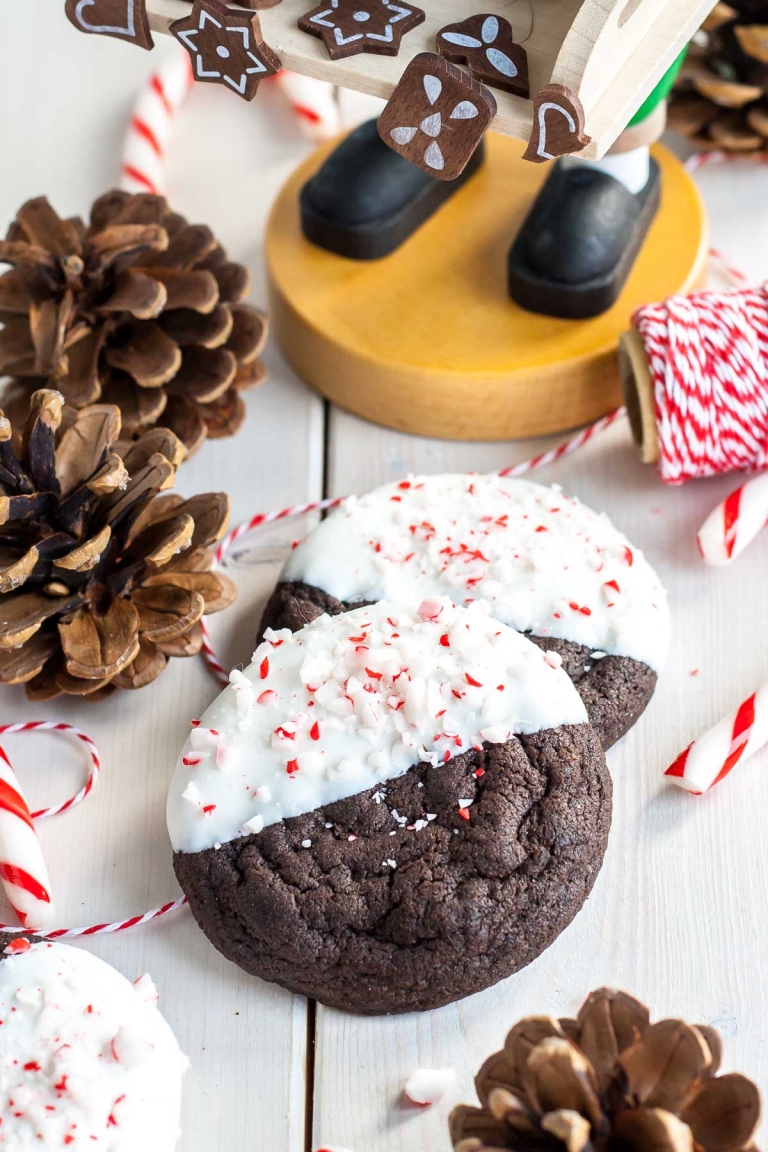 Dark Chocolate Candy Cane Cookies - Liv for Cake