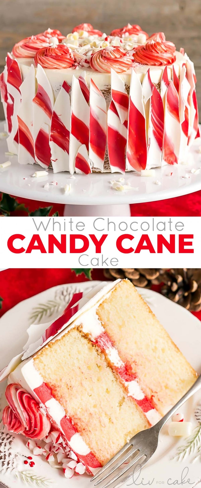 White Chocolate Candy Cane Cake - Liv for Cake