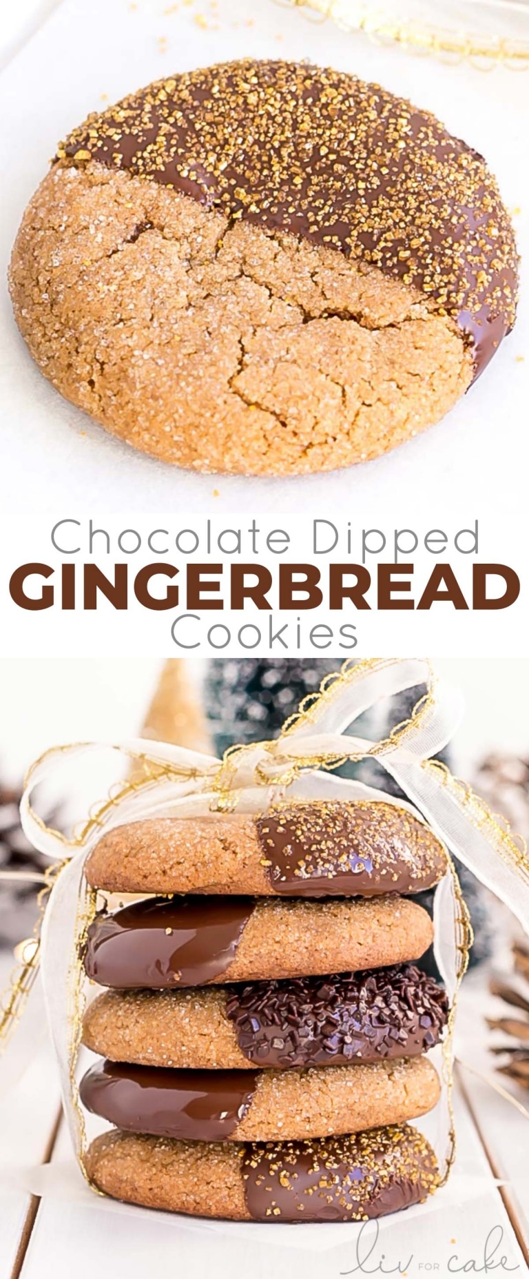 Chocolate Dipped Gingerbread Cookies - Liv for Cake