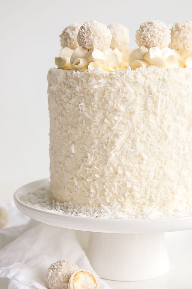 Raffaello Cake (Coconut Almond Cake) - Liv for Cake