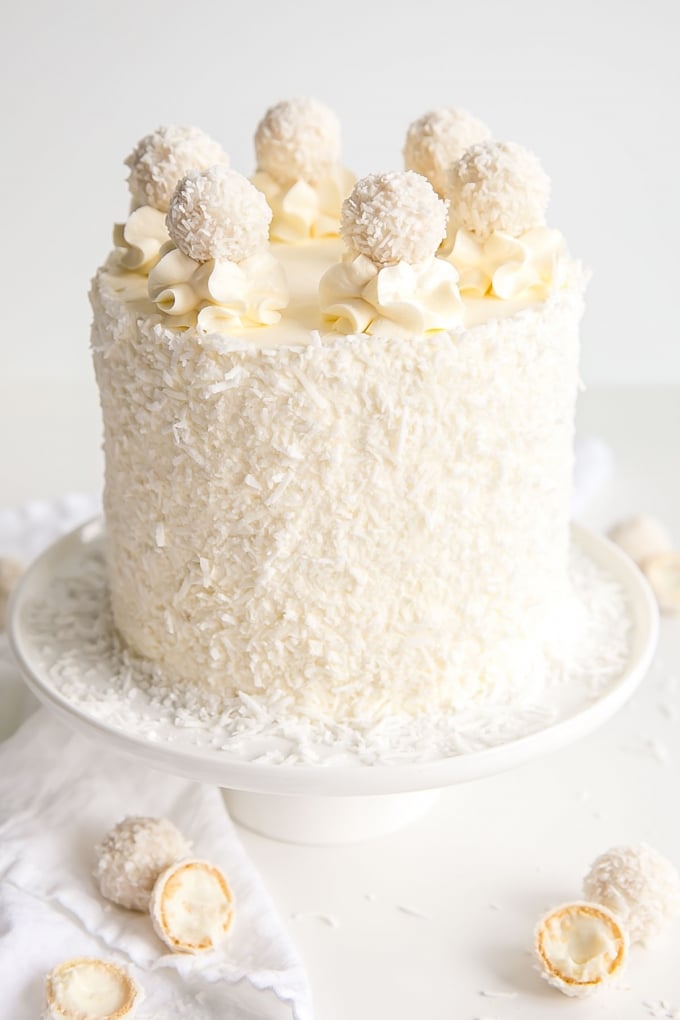Raffaello Cake (Coconut Almond Cake) - Liv for Cake