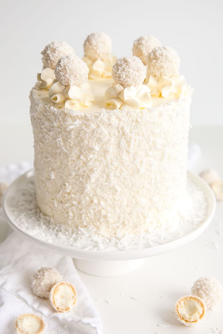 Raffaello Cake (Coconut Almond Cake) - Liv for Cake
