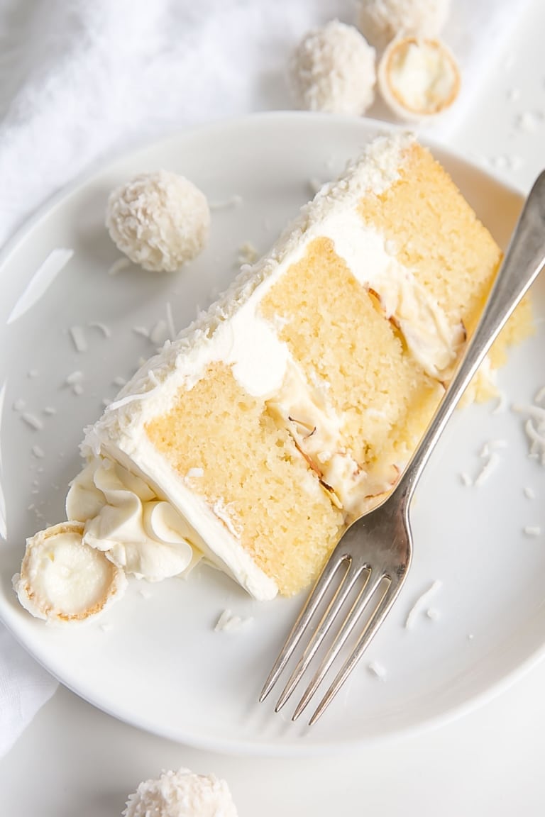 Raffaello Cake (Coconut Almond Cake) - Liv for Cake