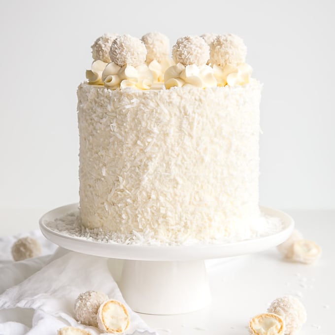 Raffaello Cake (Coconut Almond Cake) - Liv for Cake